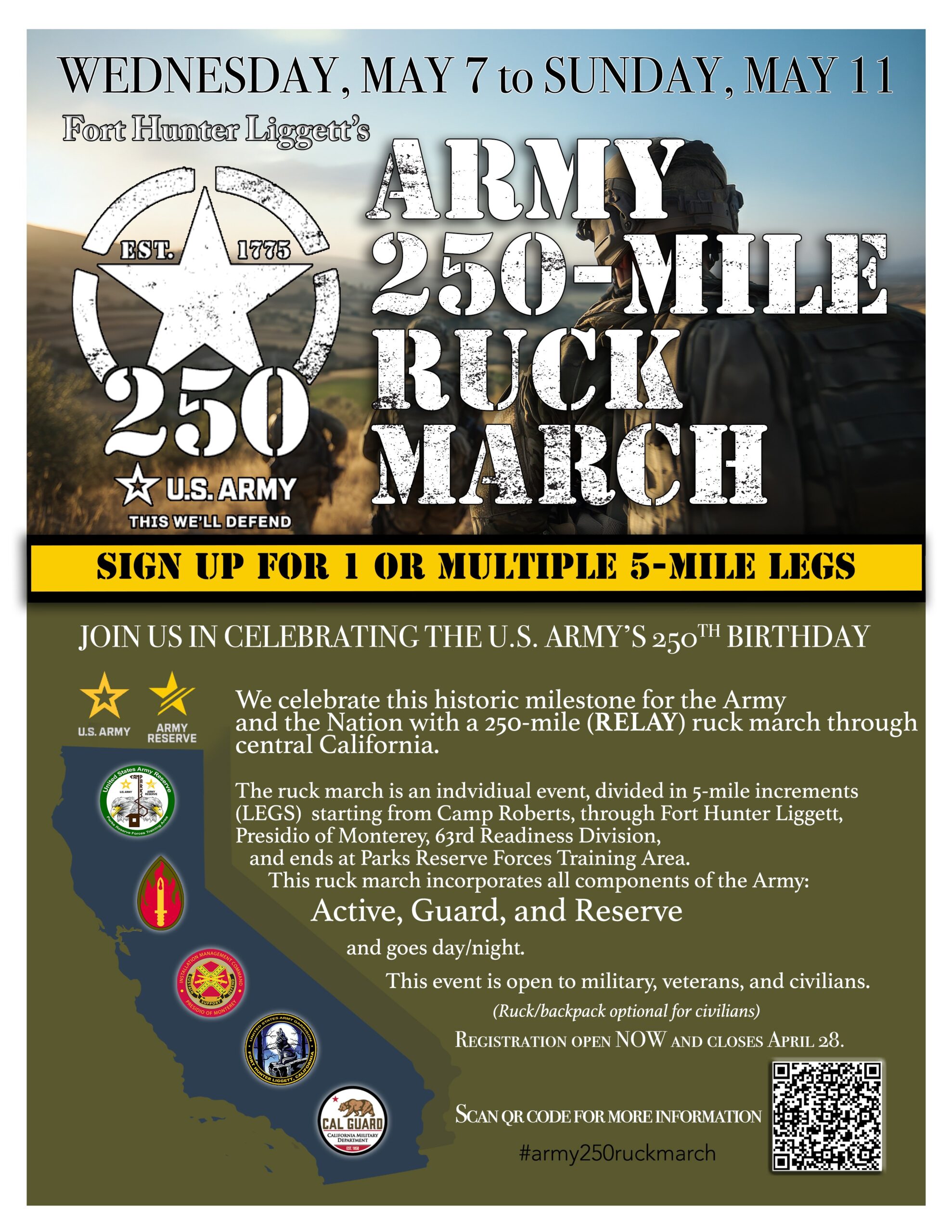 250-Mile Ruck March Starting in Camp Roberts 4.28.2025 - KPRL Radio ...