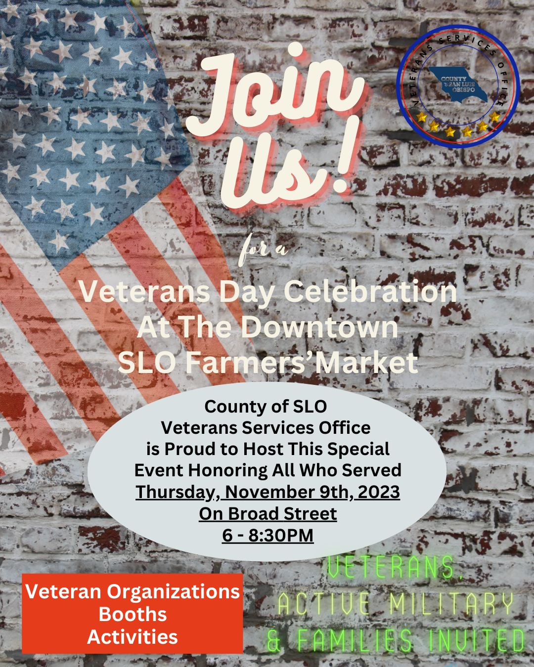 Veterans Outreach Event at SLO Farmers Market 11.07.2023 - KPRL Radio ...